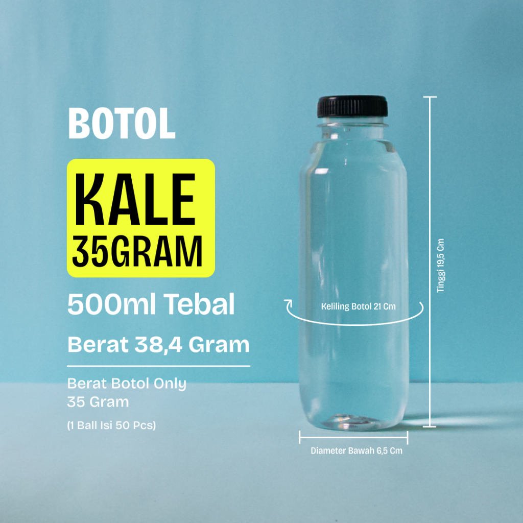 Jual Botol Kale 500 ml 35 gram Botol Kopi Botol Jamu | Shopee Indonesia