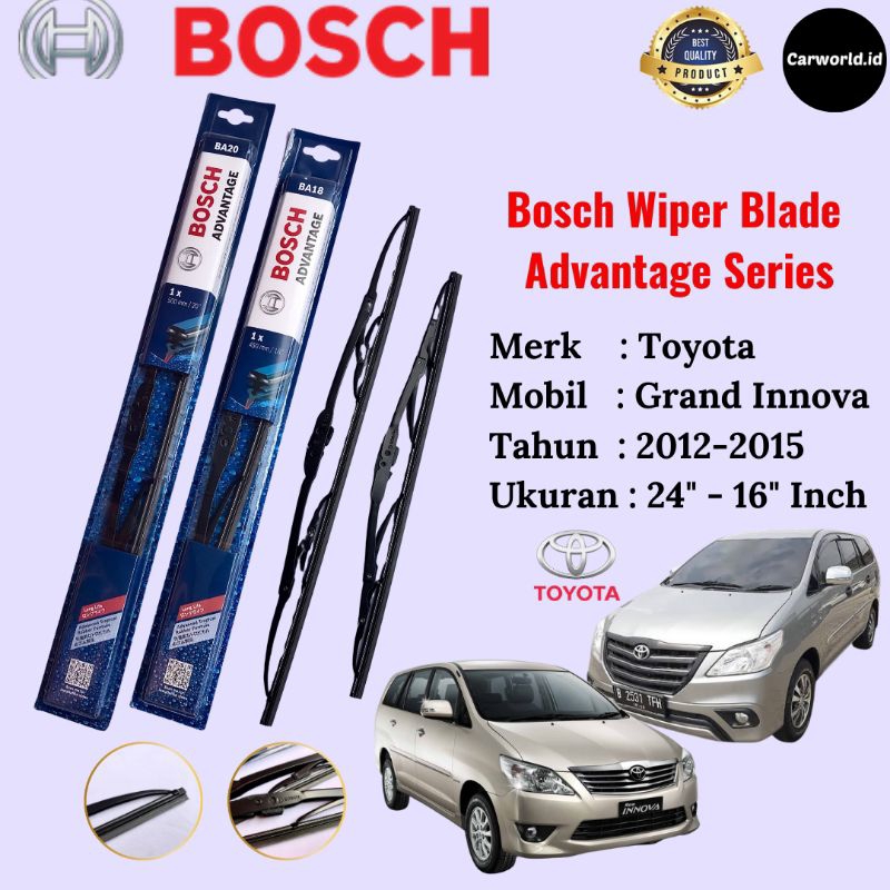 Jual Wiper Bosch Advantage Premium Grand Innova - Sepasang 24 & 16 Inch ...