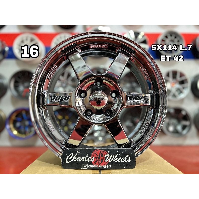 Jual VELG TE37 VOLK RAYS RING 16 HOLD 5 Black Chrome | Shopee Indonesia