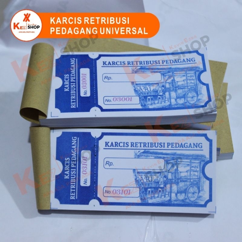 Jual KARCIS RETRIBUSI PEDAGANG UNIVERSAL isi 100 lembar murah # ...