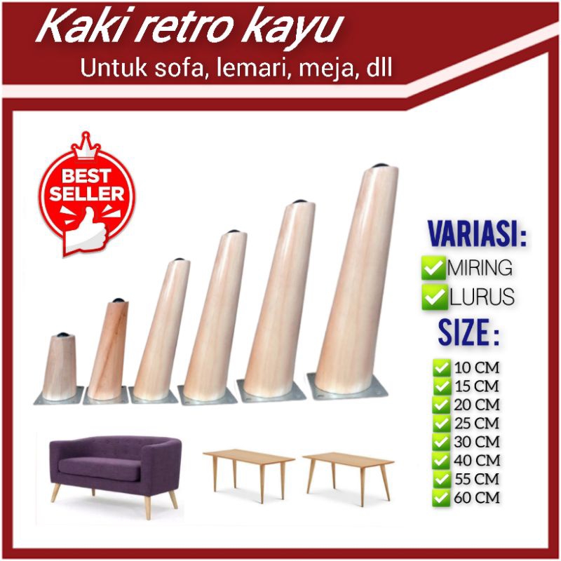 Jual kaki sofa kayu / kaki meja kayu / kaki stool / 10 CM ~ 60 CM ...