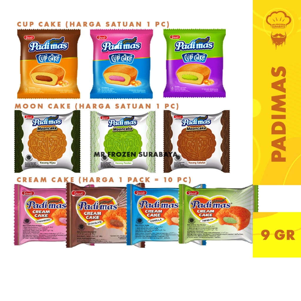 Jual Padimas Creamcake Cupcake Mooncake Coklat Vanilla Strawberry ...