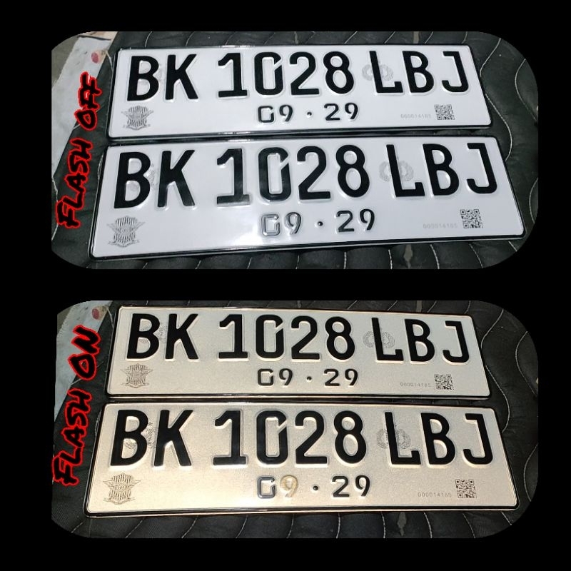 Jual Sepasang plat mobil Reflektif Barcode QR font terbaru warna putih ...