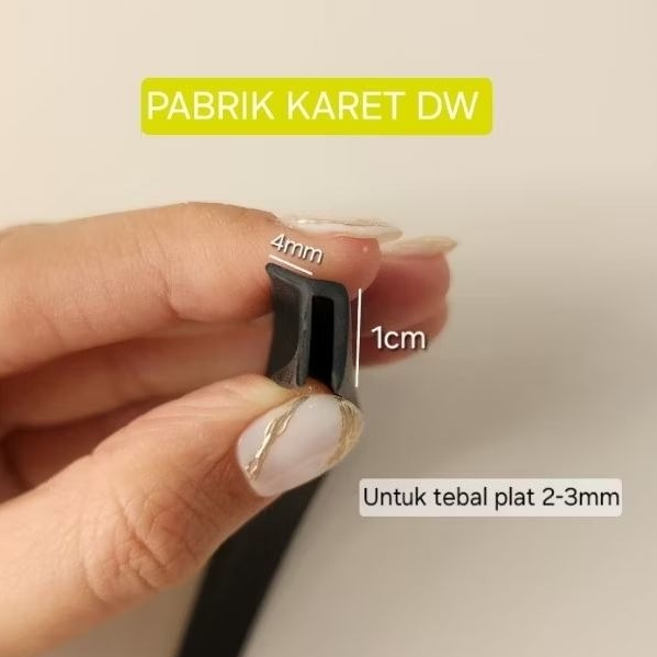 Jual Karet List u jepit lebar 1cm sayap talang list helm 1 cm lis karet ...