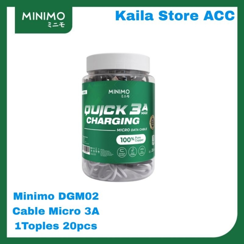 Jual MINIMO DGM02 / DGM01s , Cable Data Micro Fast Charging 3A 1Toples ...