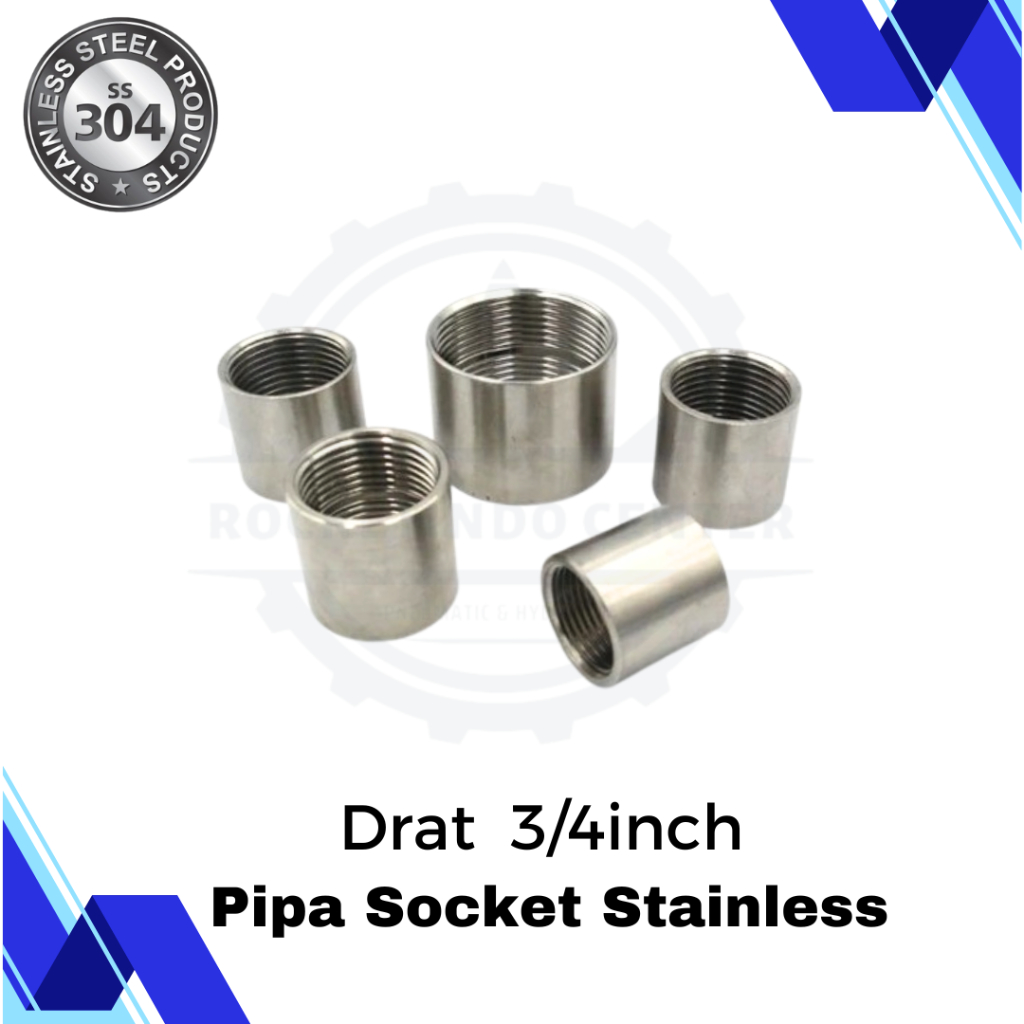 Jual Pipa Socket Stainless 304 Drat 3 4 Drat Dalam Shopee Indonesia
