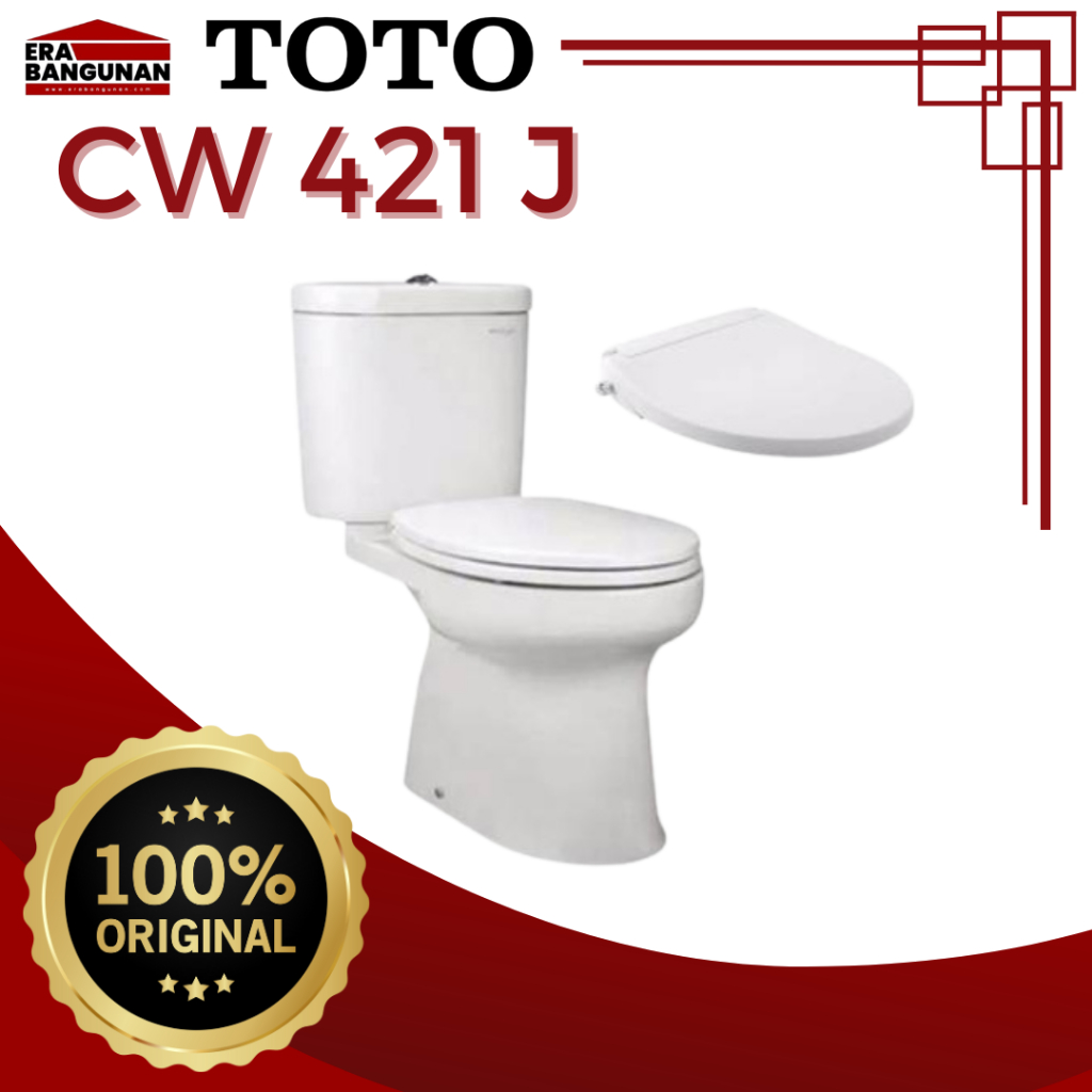 Jual CLOSET / KLOSET TOILET DUDUK TOTO CW 421 JP J CW421J WHITE DUAL FLUSH NEW PRODUK | Shopee ...
