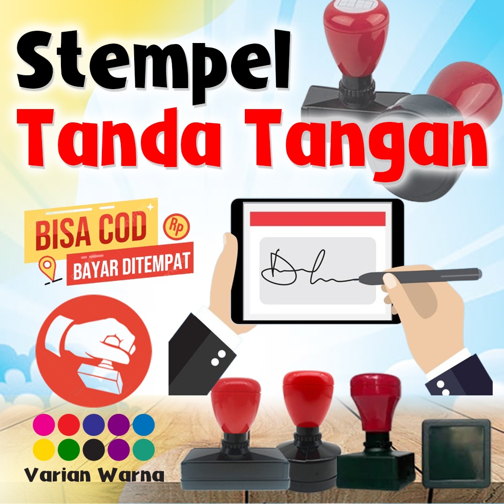 Jual STEMPEL OTOMATIS TANDA TANGAN / PARAF 1 WARNA | Shopee Indonesia