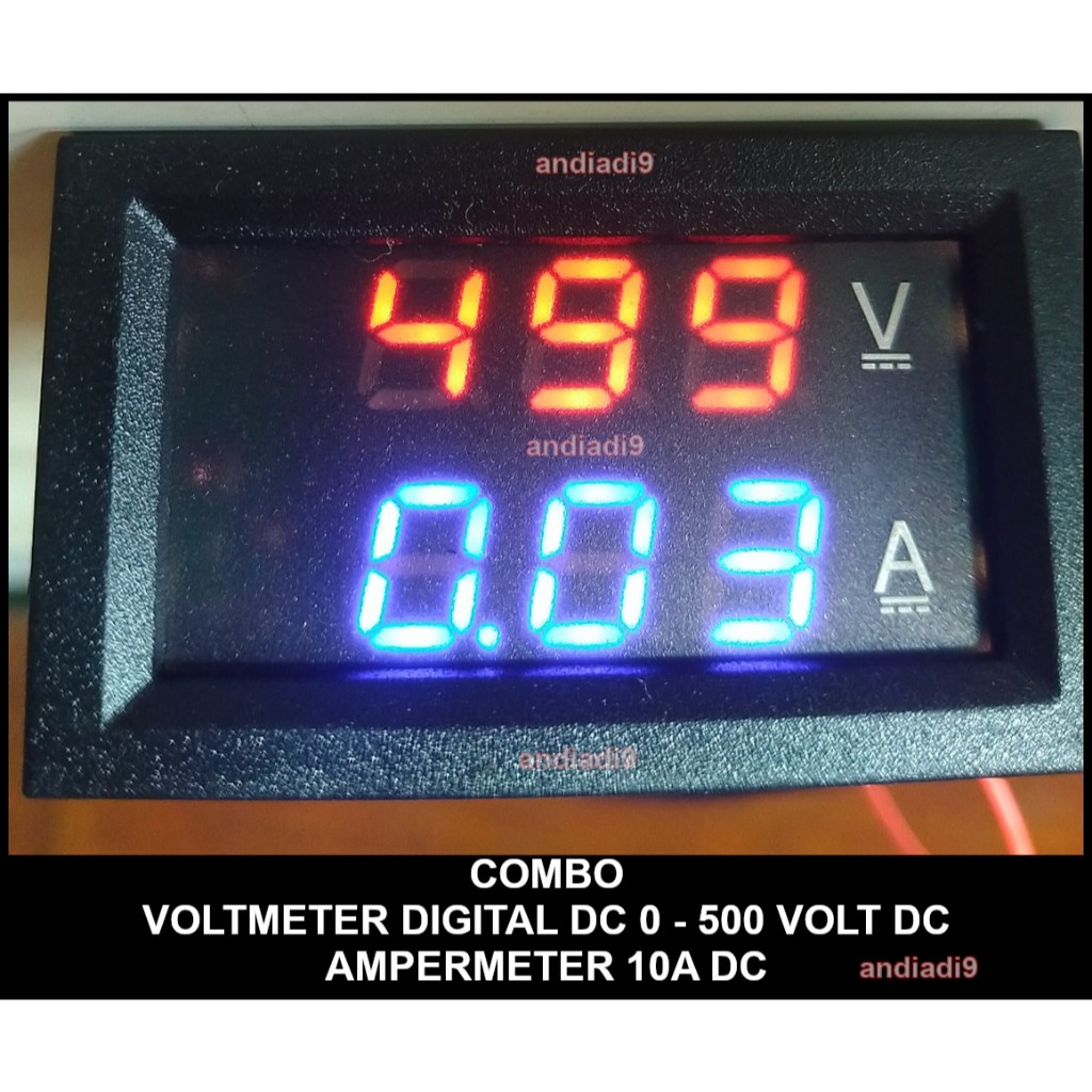 Jual COMBO DUAL VOLTMETER DIGITAL DC 0 - 500VOLT AMPERMETER DC 10A | Shopee Indonesia