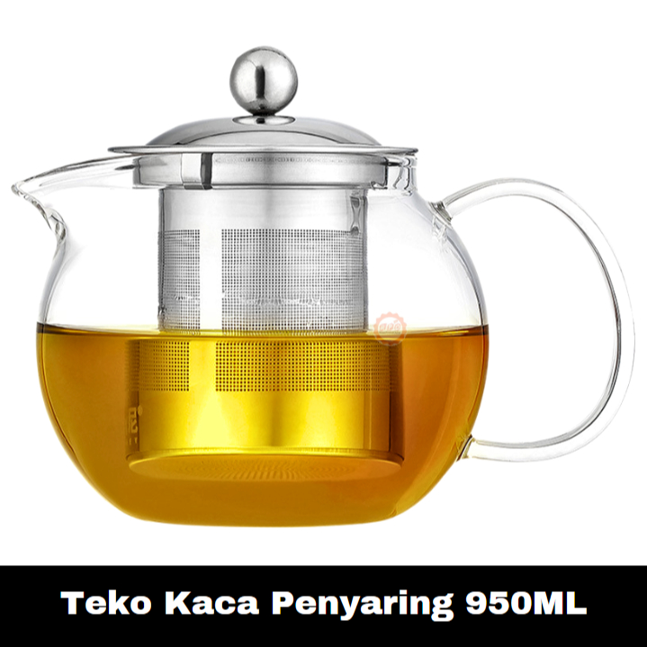 Jual Teko Pitcher Kaca Beling Air Teh Tahan Panas Filter Chinese ...