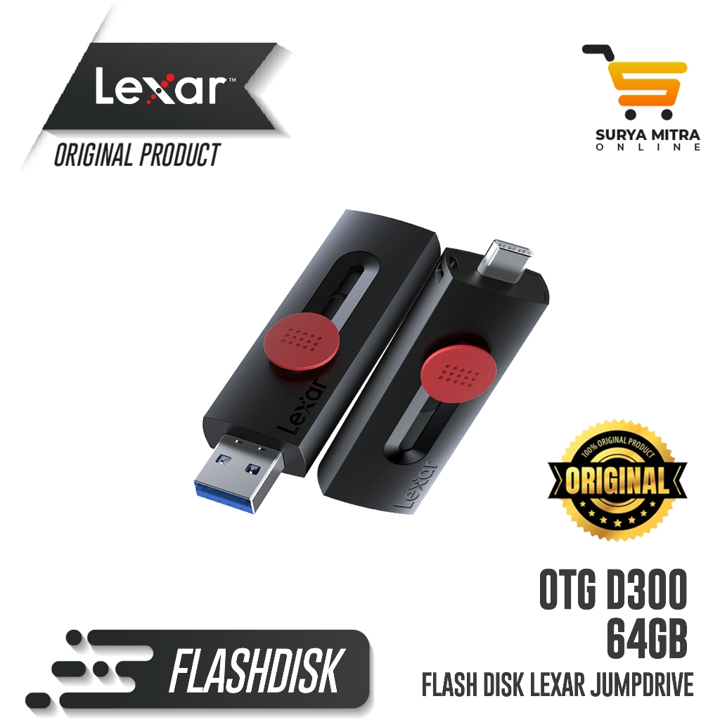Jual Lexar Flashdisk JumpDrive D300 64GB Dual Drive OTG USB-C 3.2 ...