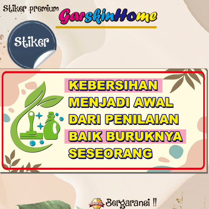 Jual Stiker jaga kebersihn stiker nilai kebersihan, stiker bersih rapi ...