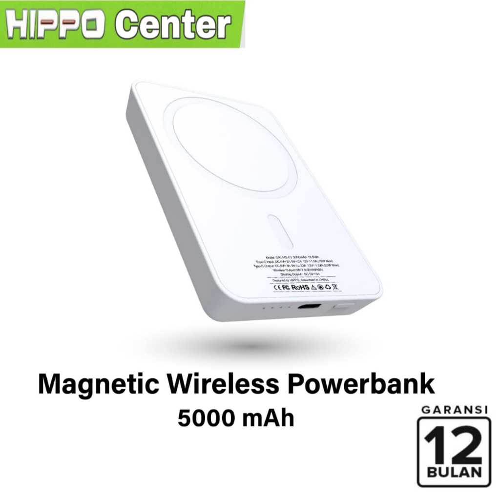 Jual Hippo Power Bank Elite Magsafe Ori MS-01 Magnetic Wireless ...