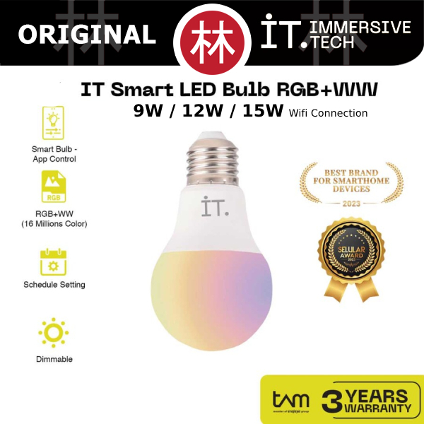 Jual IT iBox L02 Smart LED Bulb 9W 12W 15W RGB+WW 16 Juta Warna WIFI ...
