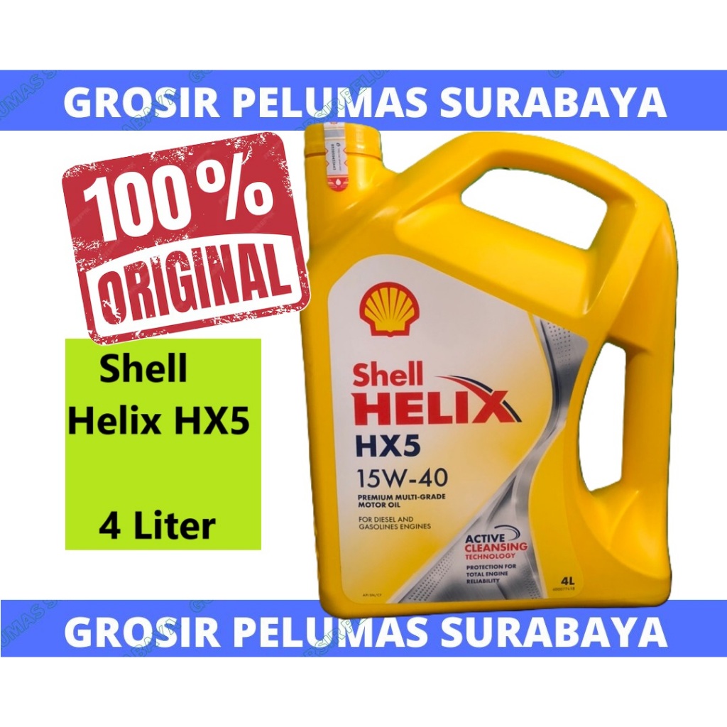 Jual Oli Mesin bensin Original Barcode scan Shell Helix HX5 15w/40 15w ...