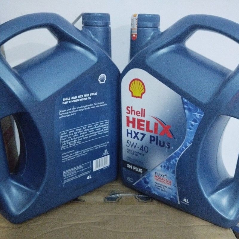 Jual oli mobil shell helix hx7 plus 4 liter 5W-40 isi 4 galon (dus ...