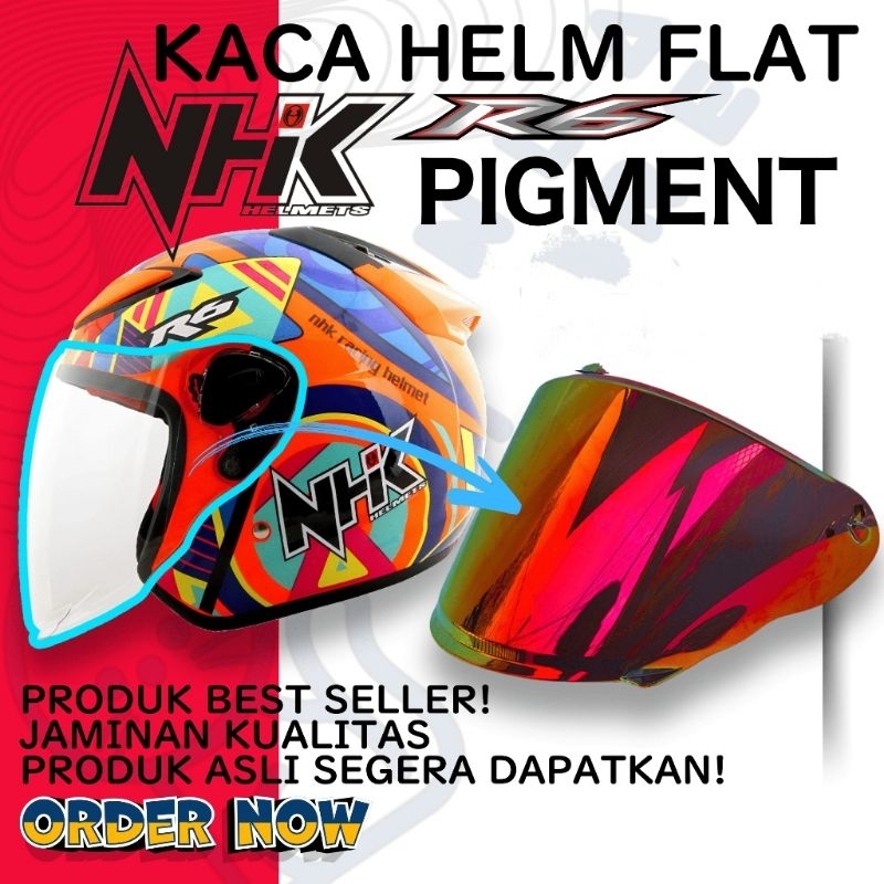 Jual FLAT VISOR IRIDIUM NHK R6 IRIDIUM BLUE GOLD SILVER SMOKE BENING ...