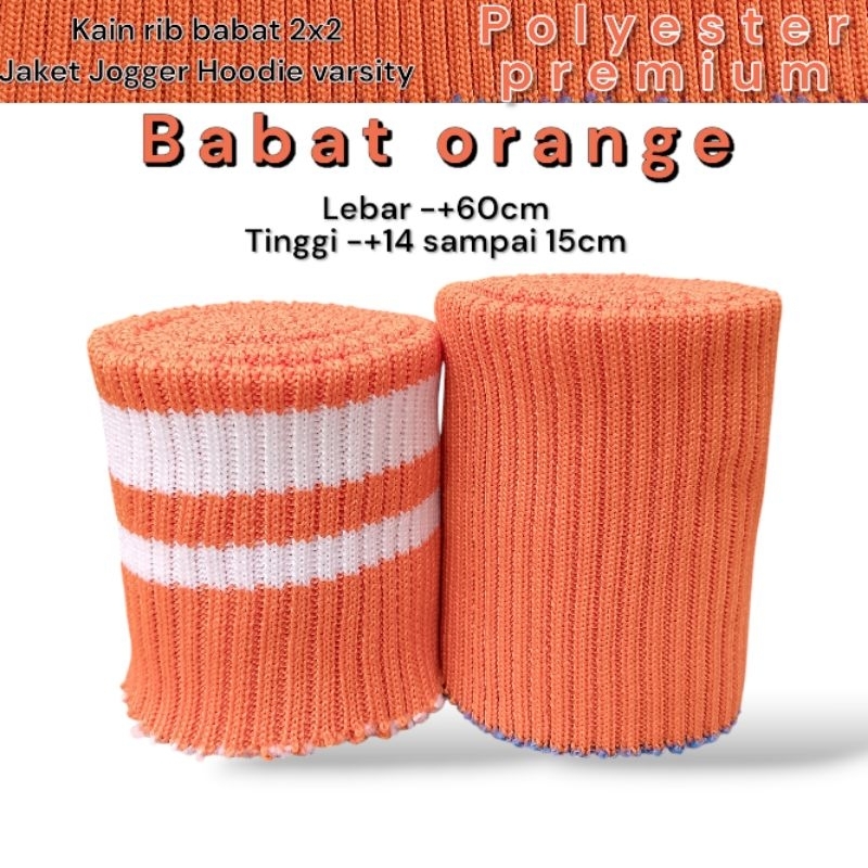 Jual Kain rib babat 2x2 warna orange polos dan stripe Polyester premium ...