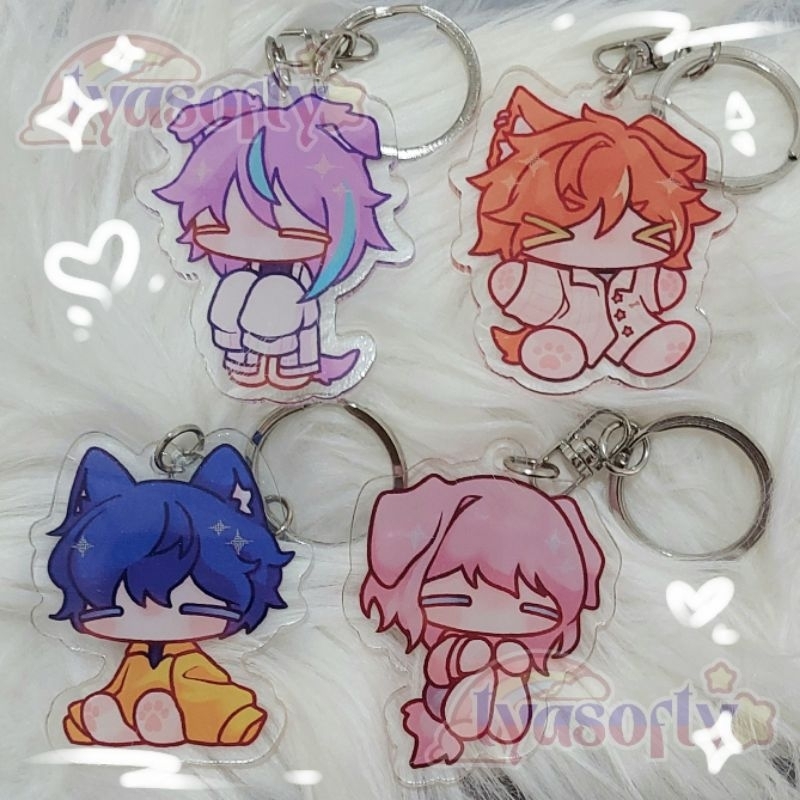Jual Project Sekai Keychain ☆Play With Dogs (Rui, Akito, Kaito, Honami ...