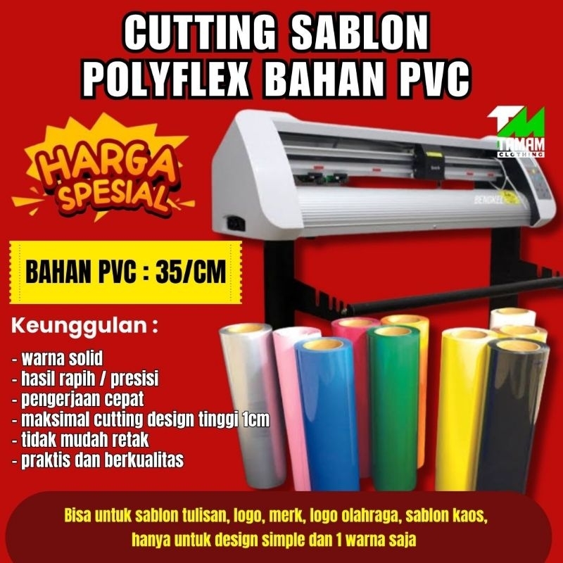 Jual Sablon Cutting Polyflex PVC Custom Setrika Kaos Nama Logo ...