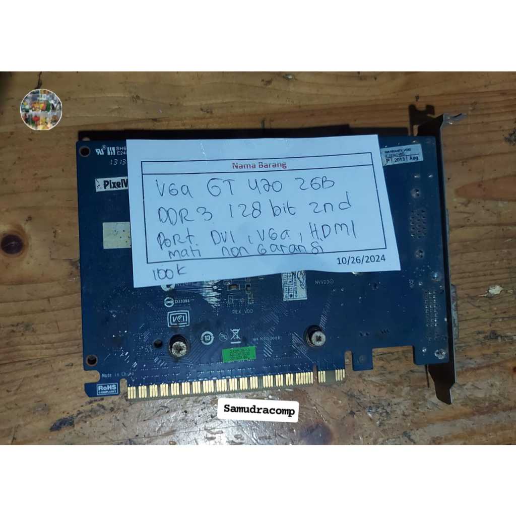 Jual VGA GT 420 2GB DDR3 128 BIT 2ND Port DVI, VGA, HDMI Mati NON ...