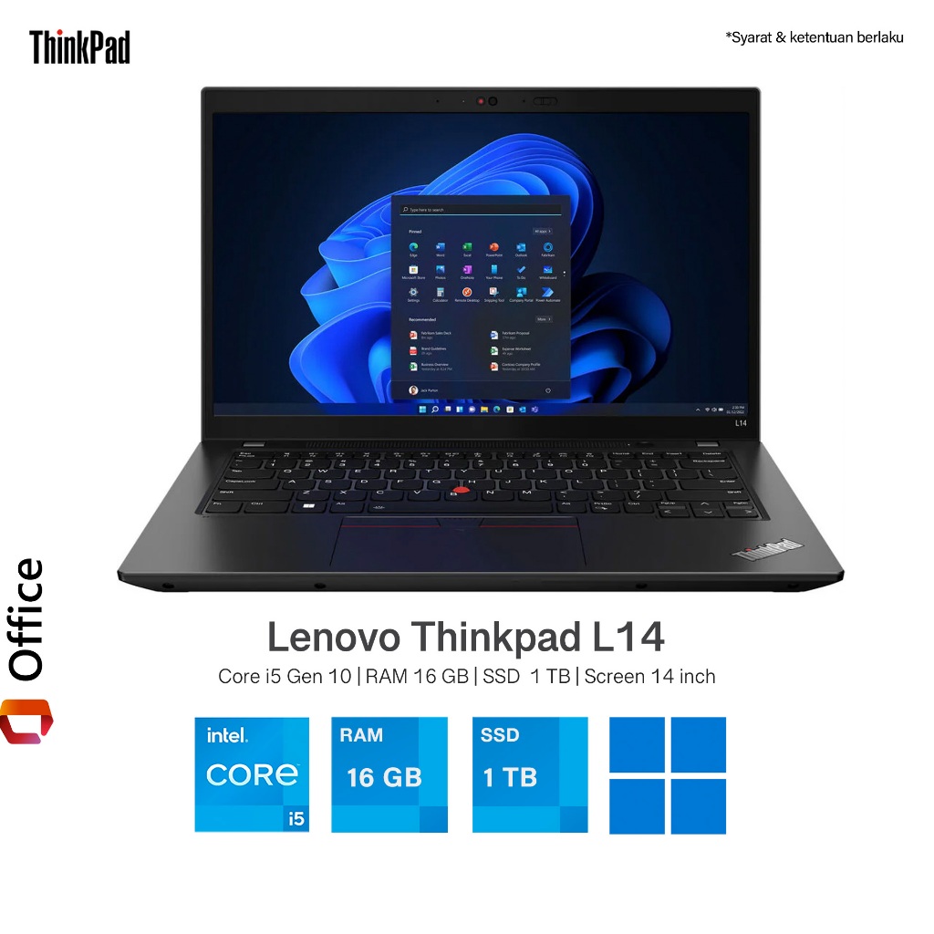 Jual Laptop Lenovo Thinkpad L14 Core i5 Gen 10 Ram 16 GB SSD 1 TB Layar 14 Inch | Shopee Indonesia