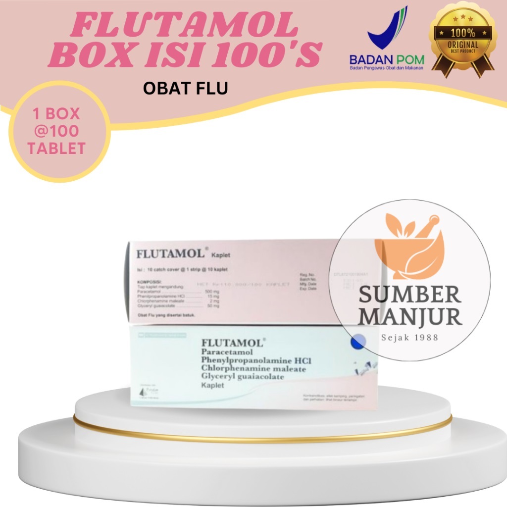Jual FLUTAMOL BOX 100'S / OBAT FLU DAN BATUK EXP 2026 | Shopee Indonesia