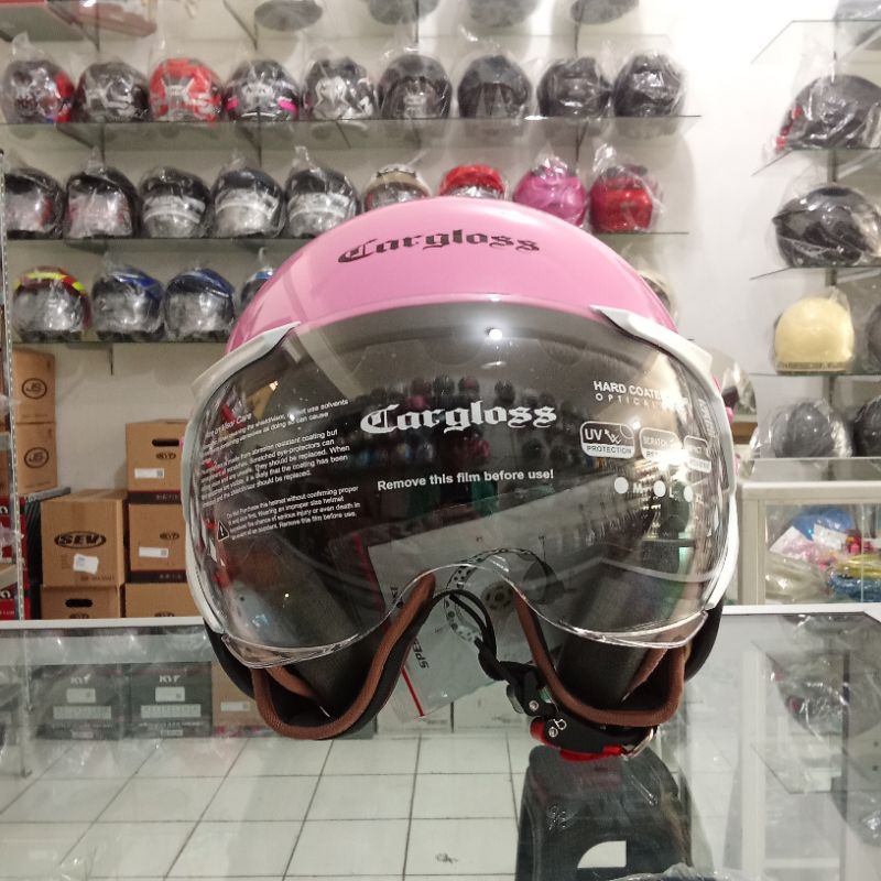 Jual HELM CARGLOSS HIJAB PINK ORIGINAL | Shopee Indonesia