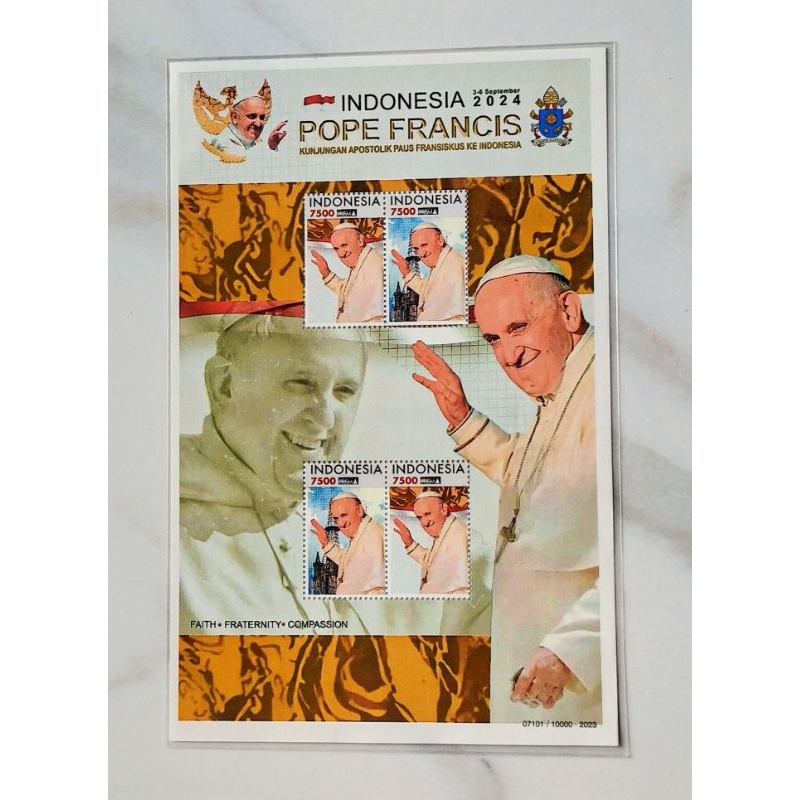 Jual Perangko Indonesia 2024 POPE FRANCIS Kunjungan Apostolik Paus ...