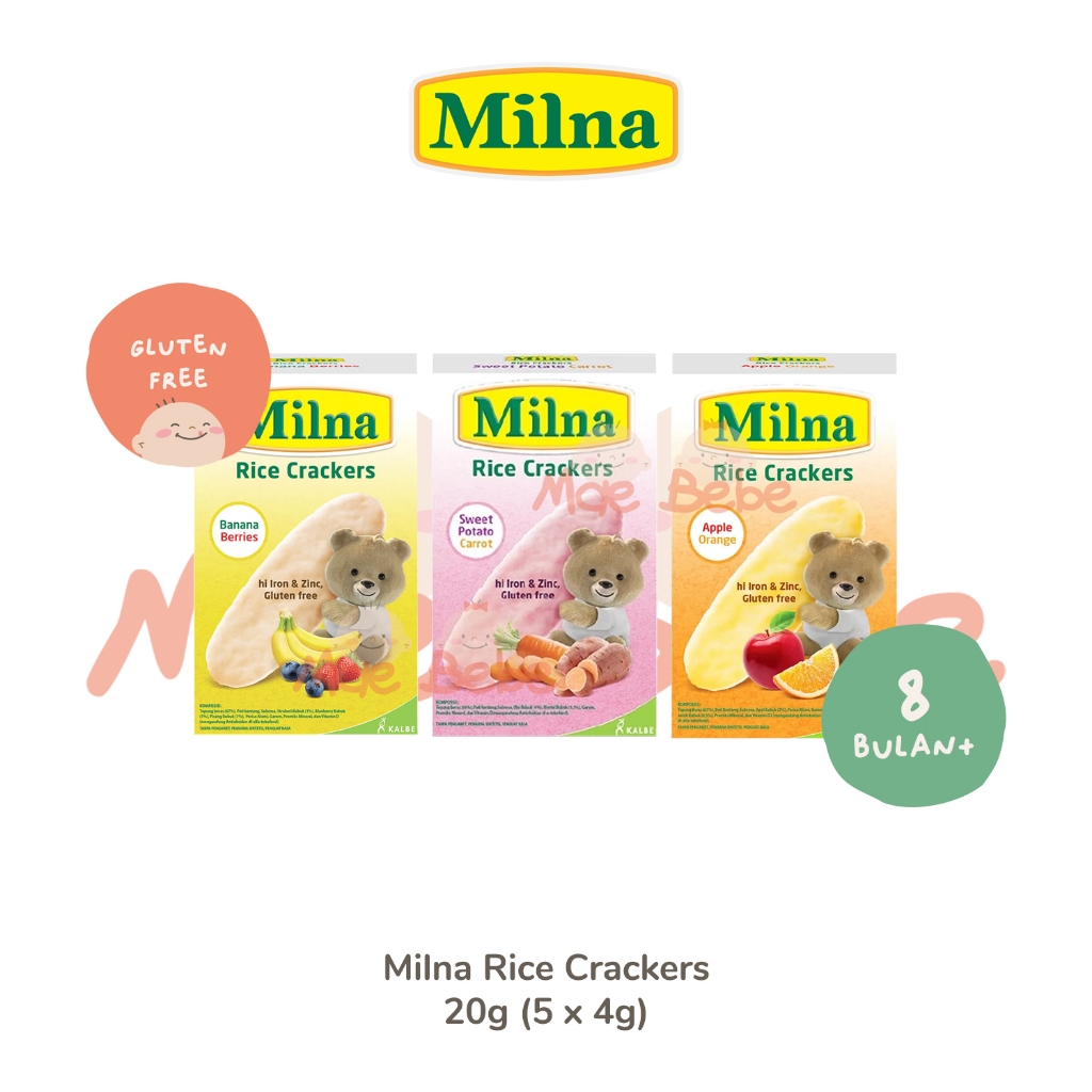 Jual Milna Rice Crackers 8M+ Snack Cemilan Biskuit Beras Anak Bayi 20g ...