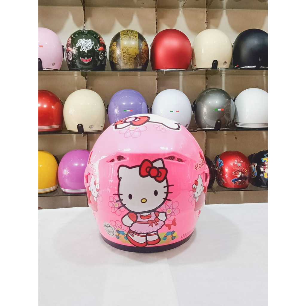 Jual Sky Helm Anak Karakter Hello Kitty Pink Glossy Standar Keamanan ...