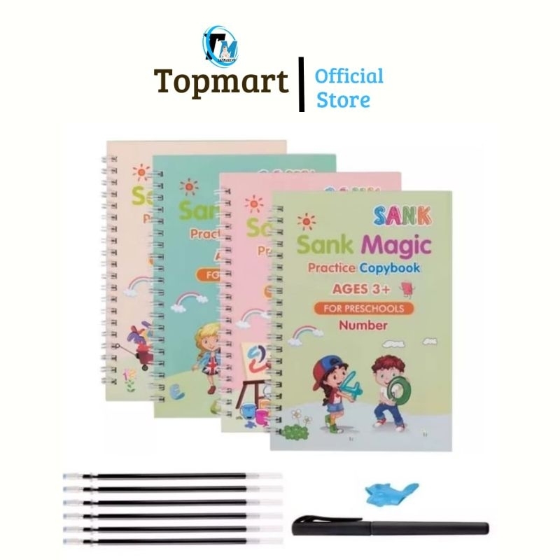 Jual Topmart Buku Sank Magic Book 1 Set Isi 4 Buku Refiel Pulpen 5 in 1 ...