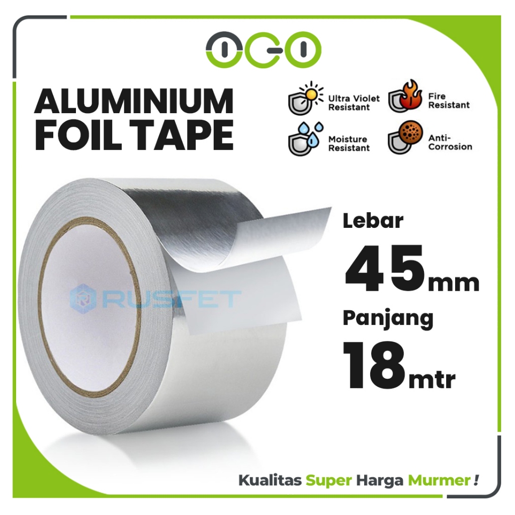 Jual Lakban Aluminium Foil Tape 2inch 45mm x 18meter / Isolasi Silver ...
