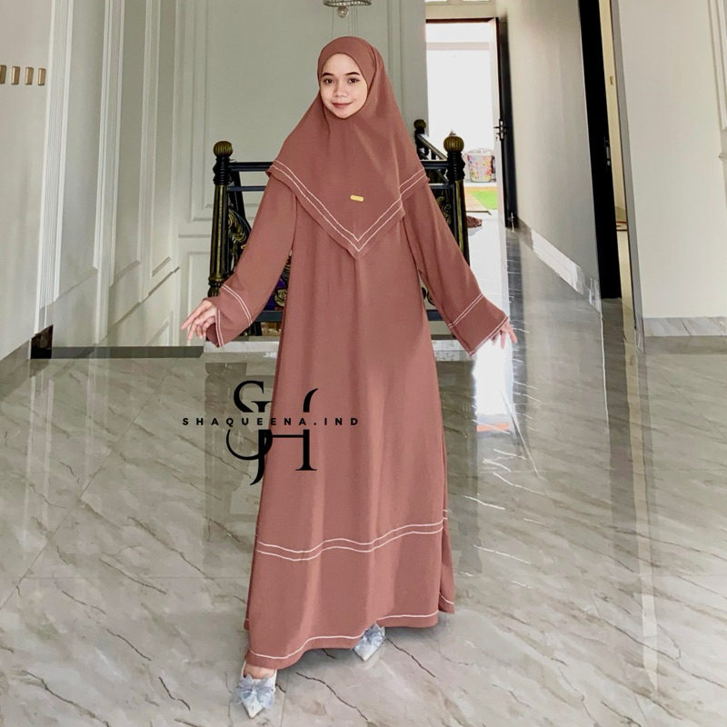 Jual Sadya Abaya Set (Gamis Umroh Haji Abaya Set Kerudung) Gamis Crinkle airflow Premium FREE ...