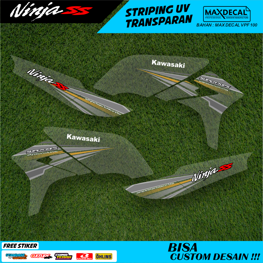 Jual striping ninja ss new transparan racing minimalis merah hijau biru ...