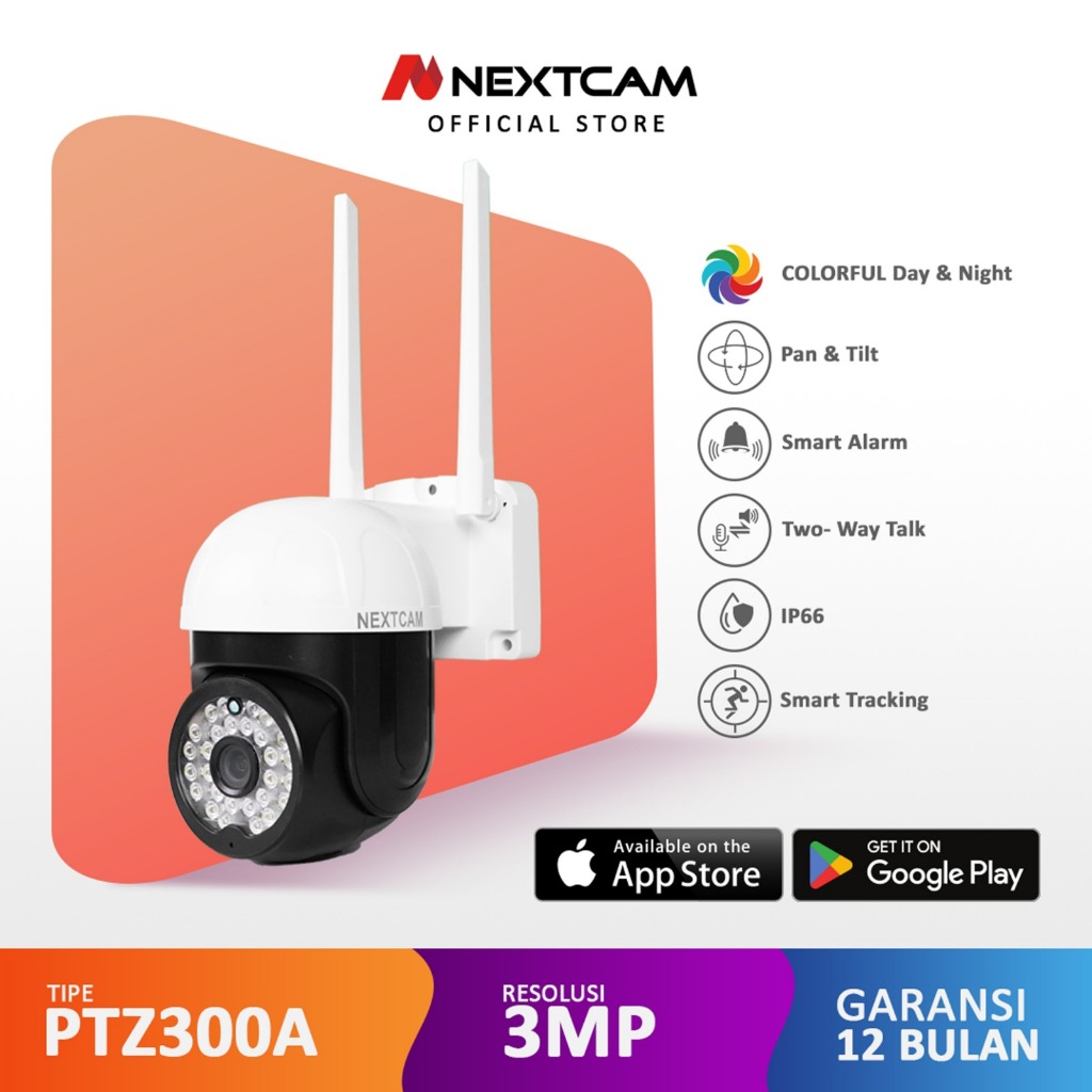 Jual Nextcam Smart outdoor CCTV Wifi PanTilt IP Camera Colorful 3MP ...