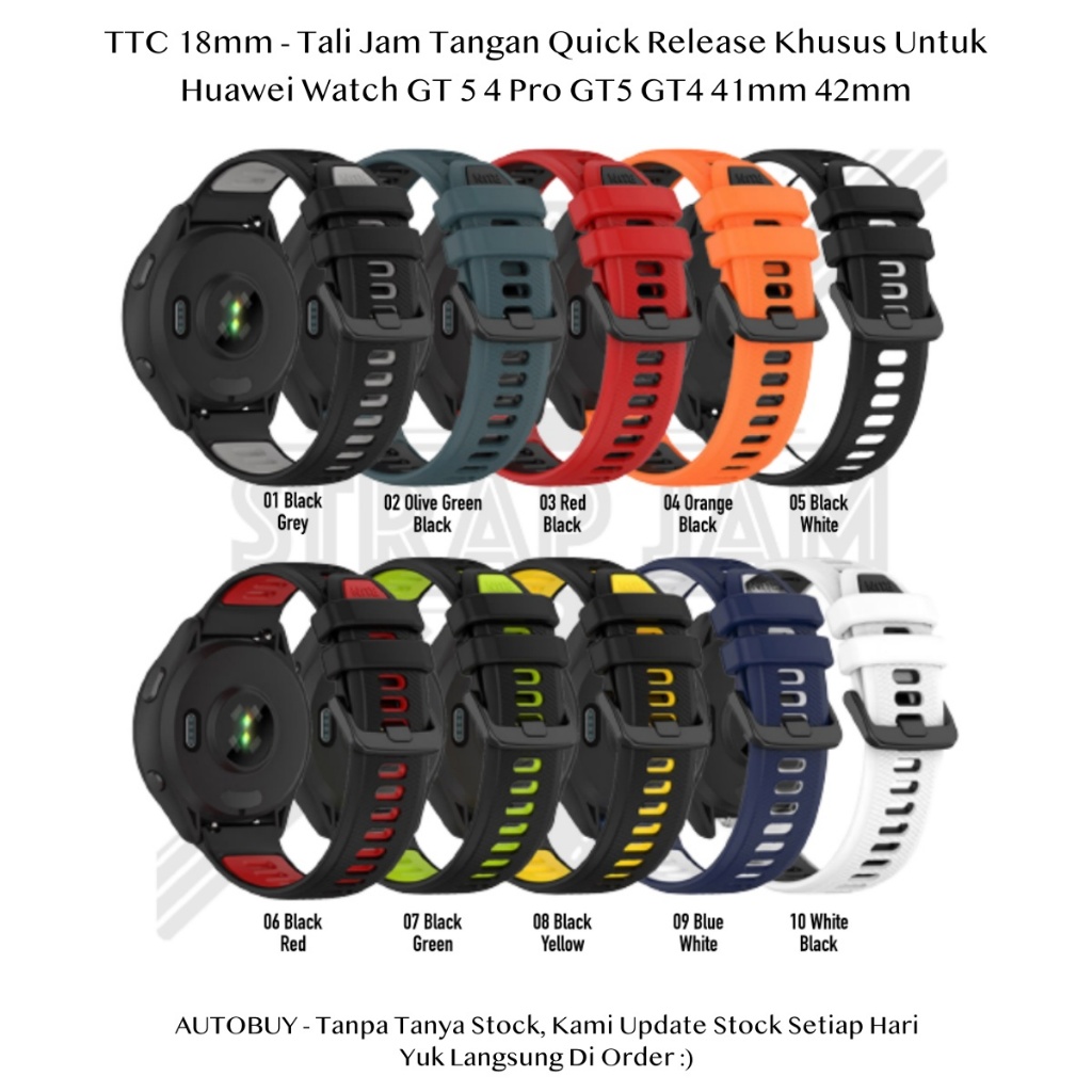 Jual TTC Tali Jam Tangan 18mm Huawei Watch GT 5 4 Pro GT5 GT4 41mm 42mm ...