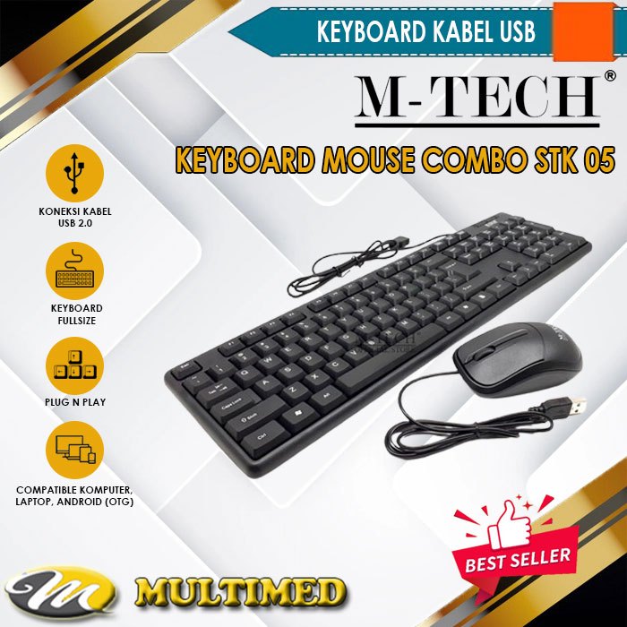Jual Keyboard + Mouse M-Tech STK-05 Kabel Original | Shopee Indonesia