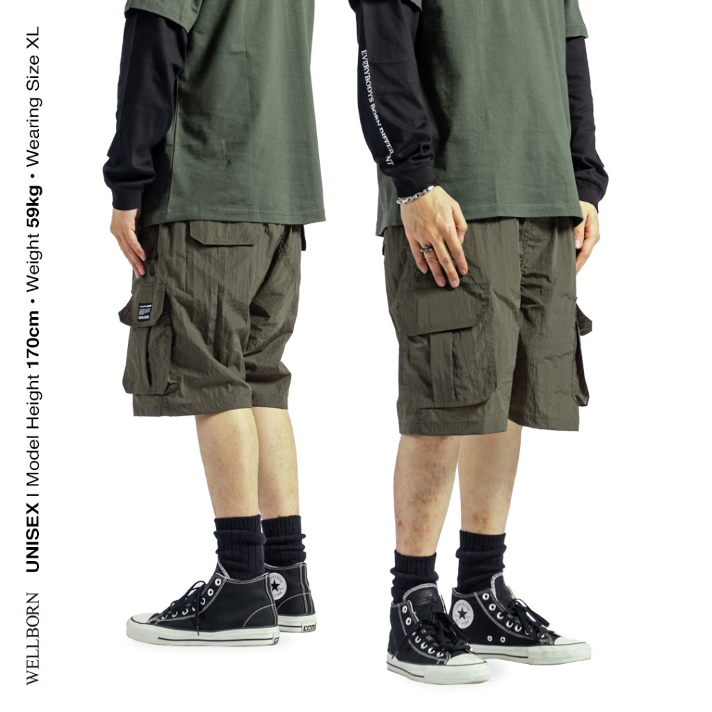 Jual Wellborn Crease Cargo Shorts Olive | Shopee Indonesia