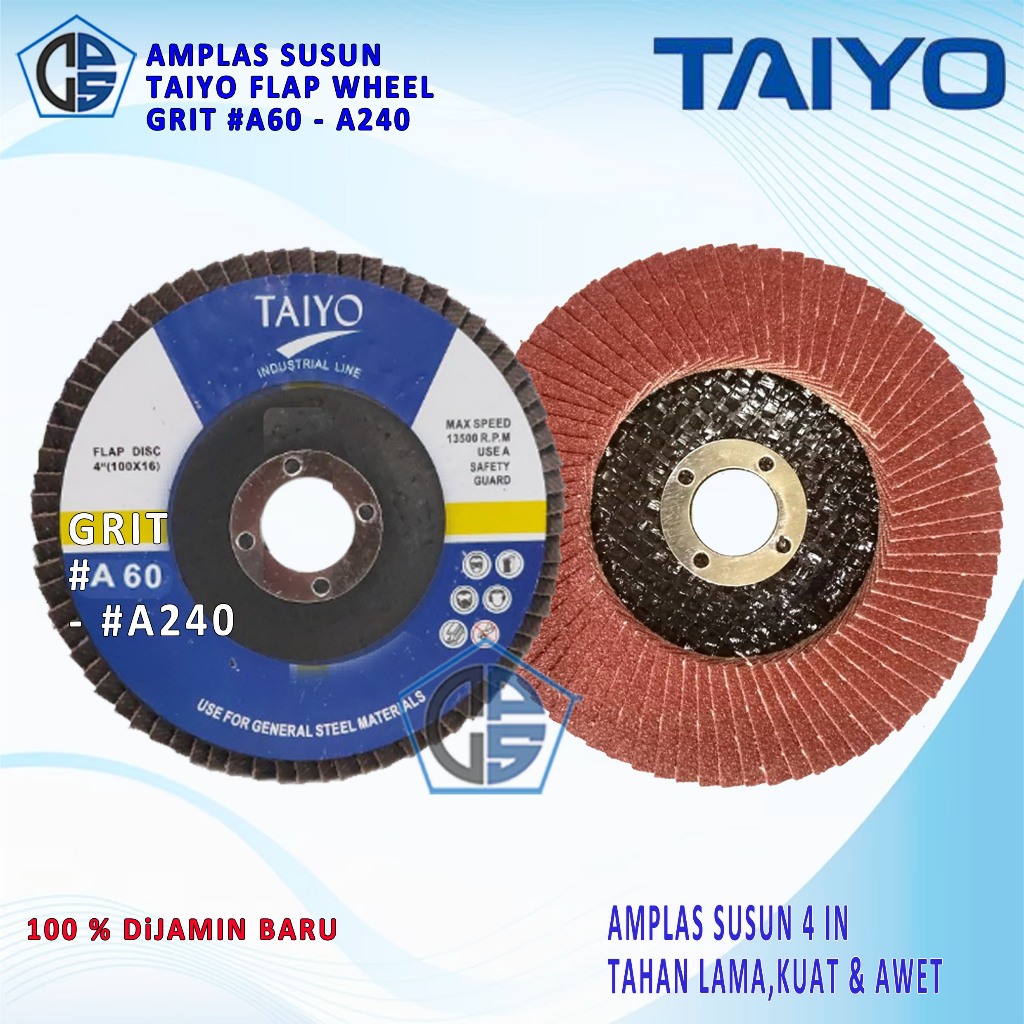 Jual Amplas Susun 4" Taiyo Grit #60 - 240 Amplas Disk 4 in 1 Box ...