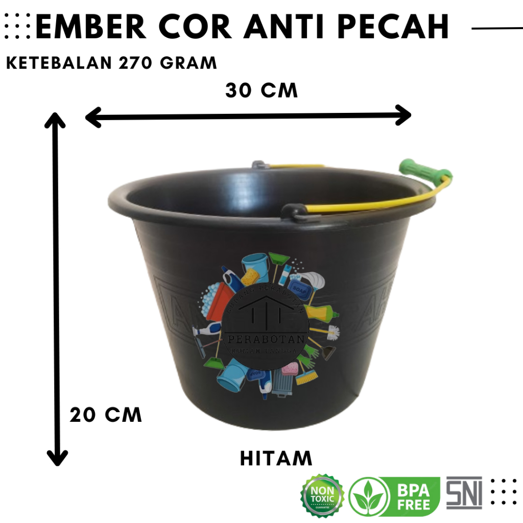 Jual Ember Plastik Hitam UK 18 | Ember Hitam Anti Pecah | Ember Murah ...