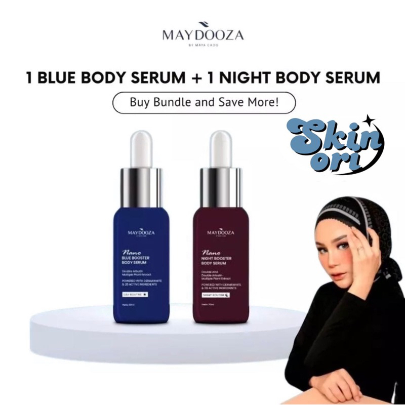 Jual Maydooza- Serum biru nano day booster dan body serum merah night ...