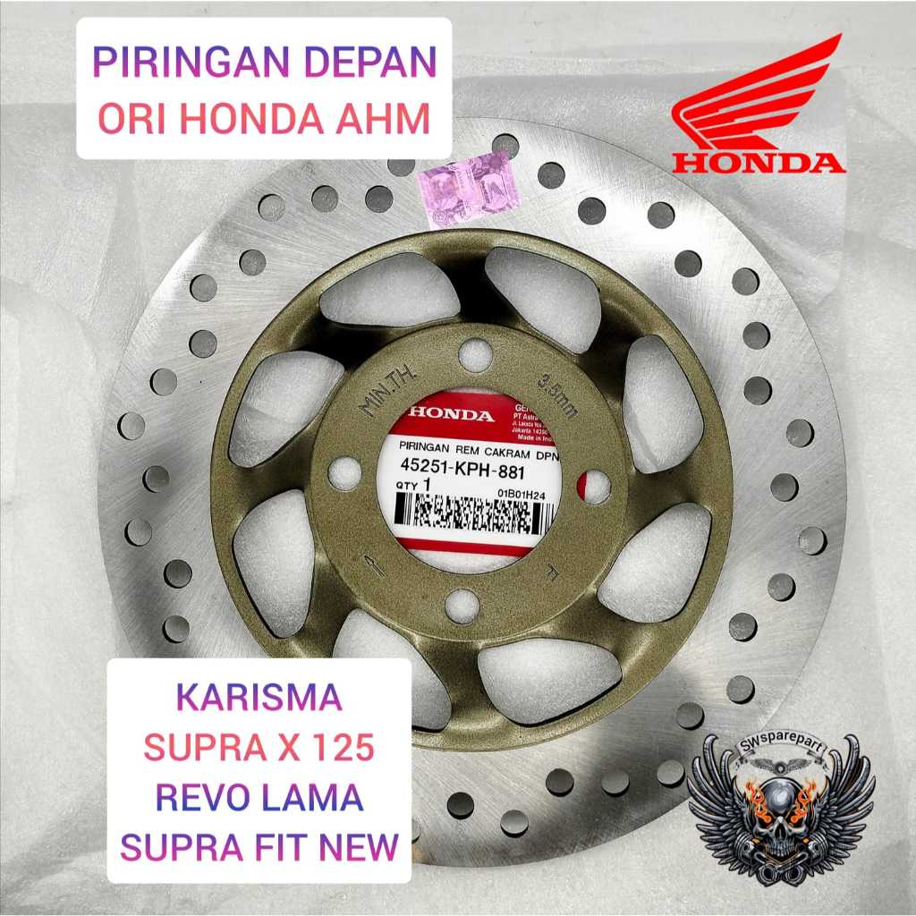 Jual (ORI 100%) HONDA AHM PIRINGAN REM DEPAN HONDA KHARISMA SUPRA X 125 FIT NEW KUALITAS ...