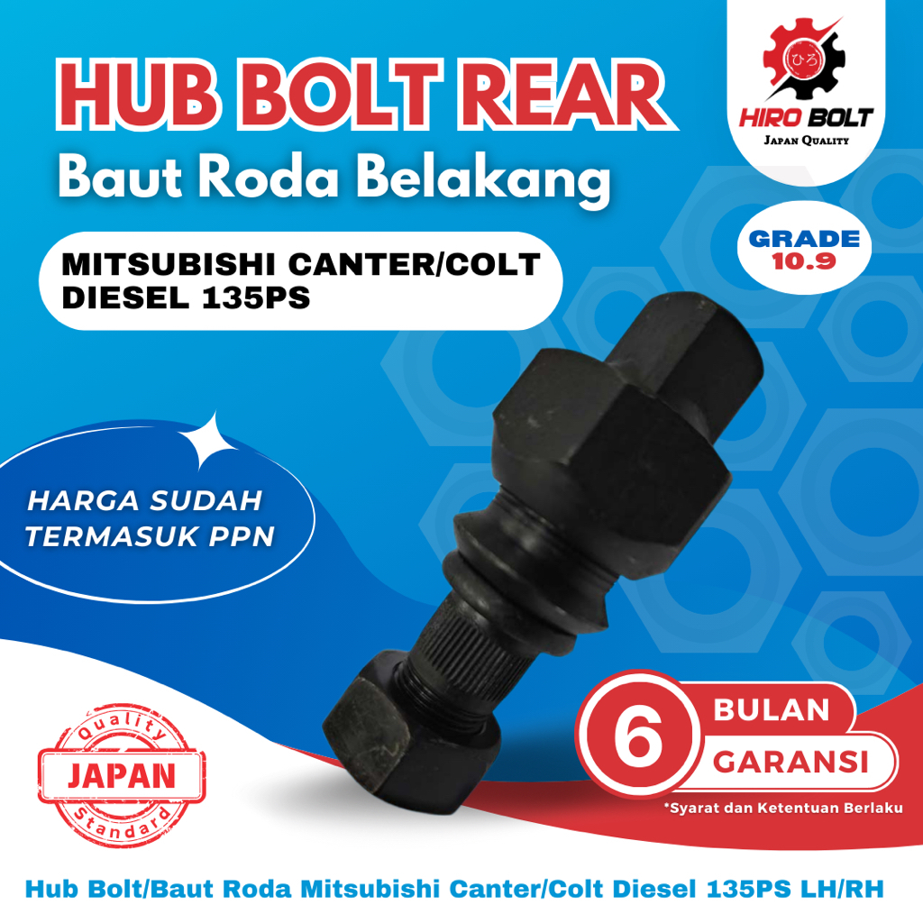 Jual Baut Roda Belakang Mitsubishi Canter - HDX PS 135 - PS 136 - M20 x ...