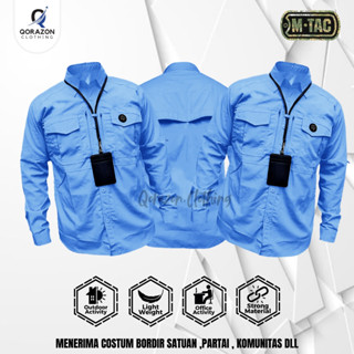 Jual Kemeja Tactical M-TAC ORIGINAL Biru Muda Lengan Panjang Baju ...