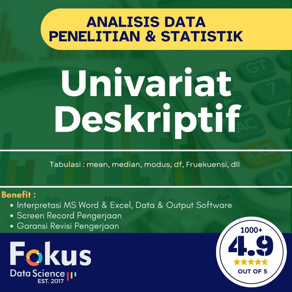 Jual Univariat Deskriptif analisis data statistik penelitian dan interpretasi word excel screen ...