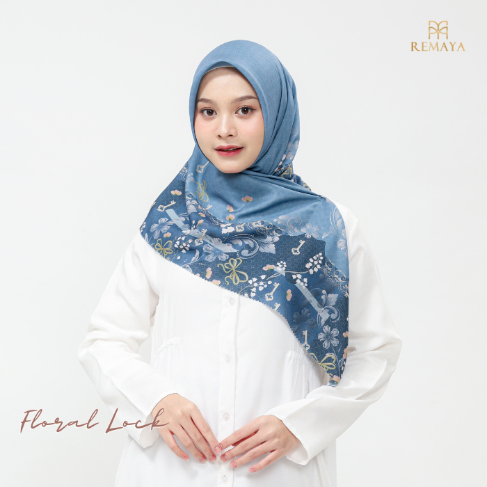 Jual Remaya Floral Lock Scarf Hijab Segiempat Jilbab Voal Motif Elegan | Shopee Indonesia