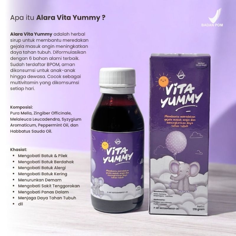 Jual Sirup obat batuk dan flu alara herbal vita yummy | Shopee Indonesia