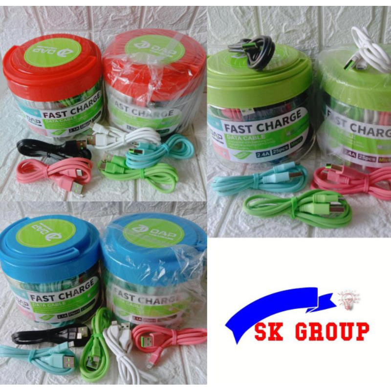 Jual KABEL TOPLES DAP USB MIKRO/TYPE-C/IPHONE DAM100/DAT100/DAL100 2.4A @1 TOPLES | Shopee Indonesia