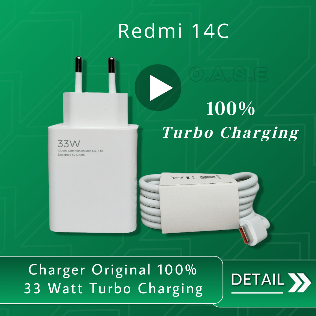 Jual Charger Xiaomi Redmi 14C Original 33 Watt Casan Turbo Fast ...